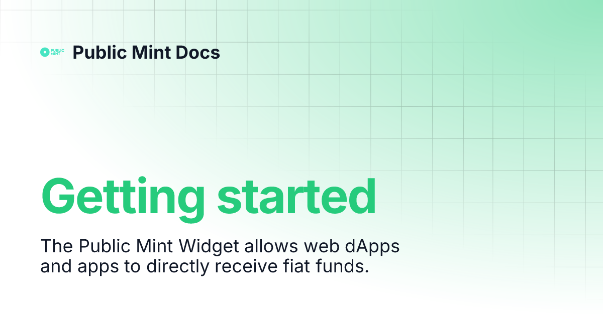 Getting started | Public Mint Docs